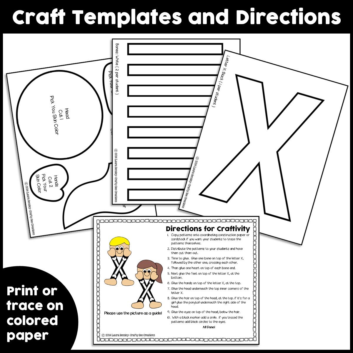 Letter X Craft Patterns | X-ray Craft | Alphabet Crafts | Uppercase ...