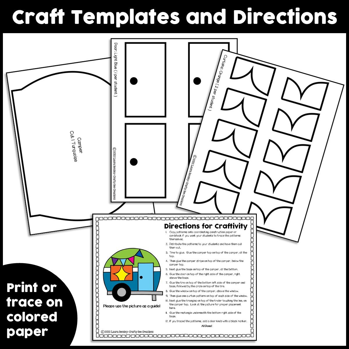 Camper Craft for Kids | Camping Craft for Kids | Camper Template ...