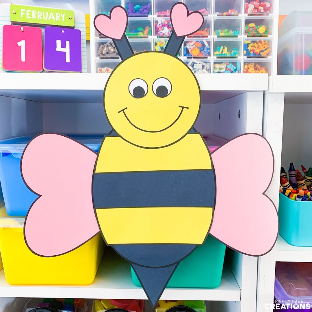 Valentines Day Bee Craft Patterns Valentines Day Activities Bee Mine ...