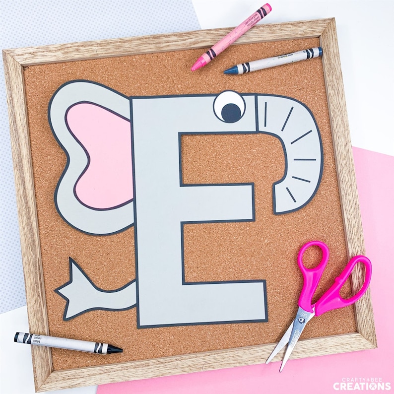 Letter E Craft Patterns | Elephant Craft | Alphabet Crafts | Uppercase ...