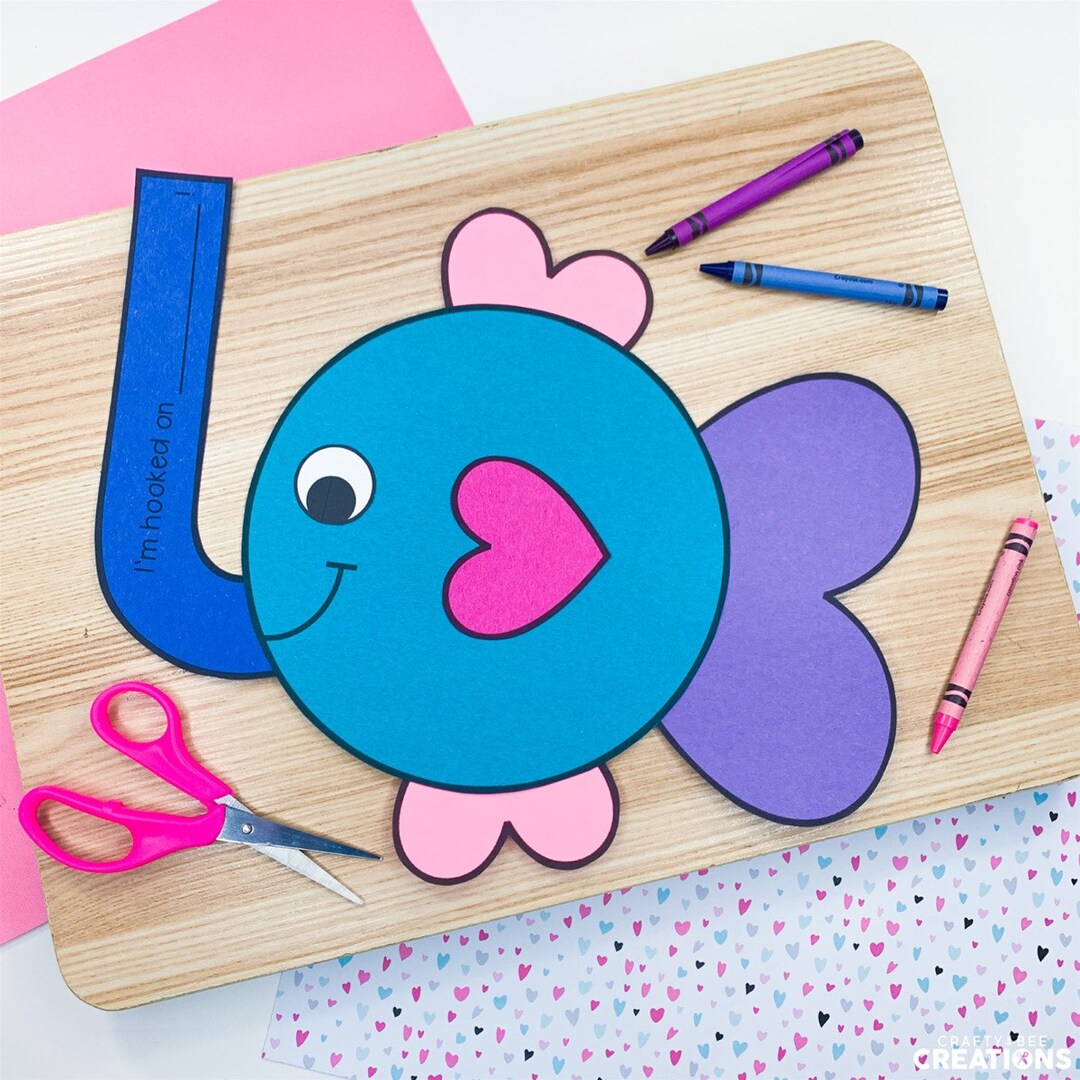 Valentines Day Fish Craft Patterns | Valentines Day Activities ...
