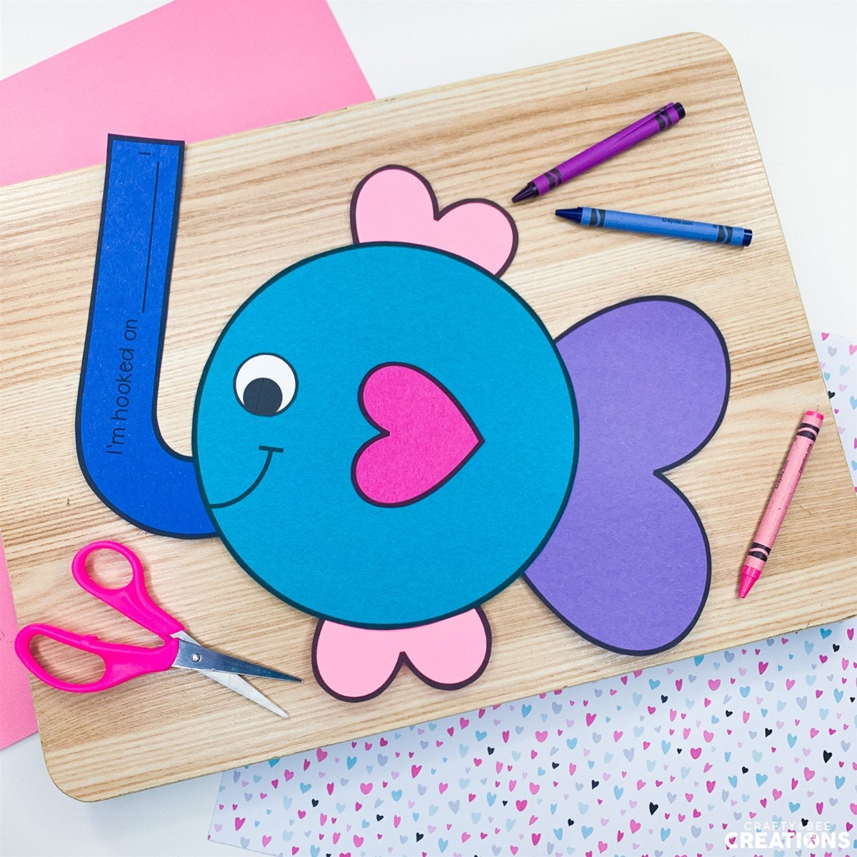 Valentines Day Fish Craft Patterns | Valentines Day Activities ...