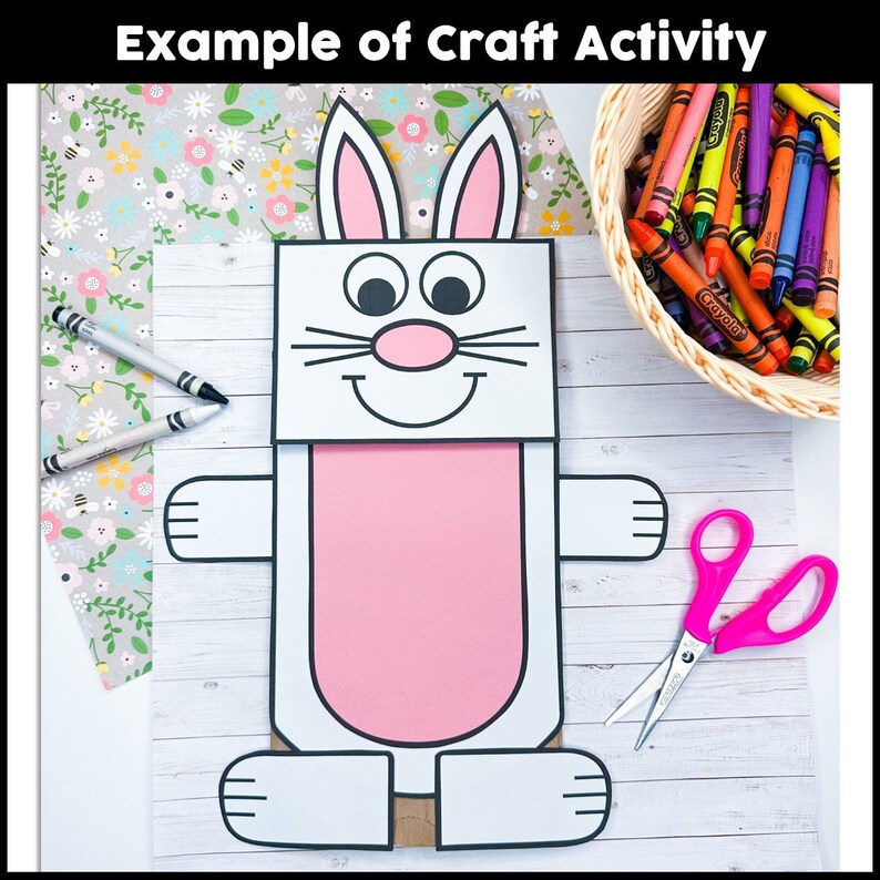 Bunny Puppet Craft Template | Farm Animal Activities | Easter Spring ...