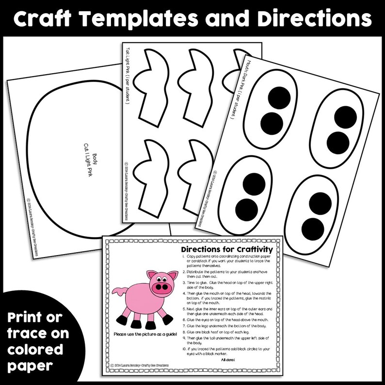 Pig Craft for Kids | Pig Craft Template | Paper Pig Patterns | Farm ...