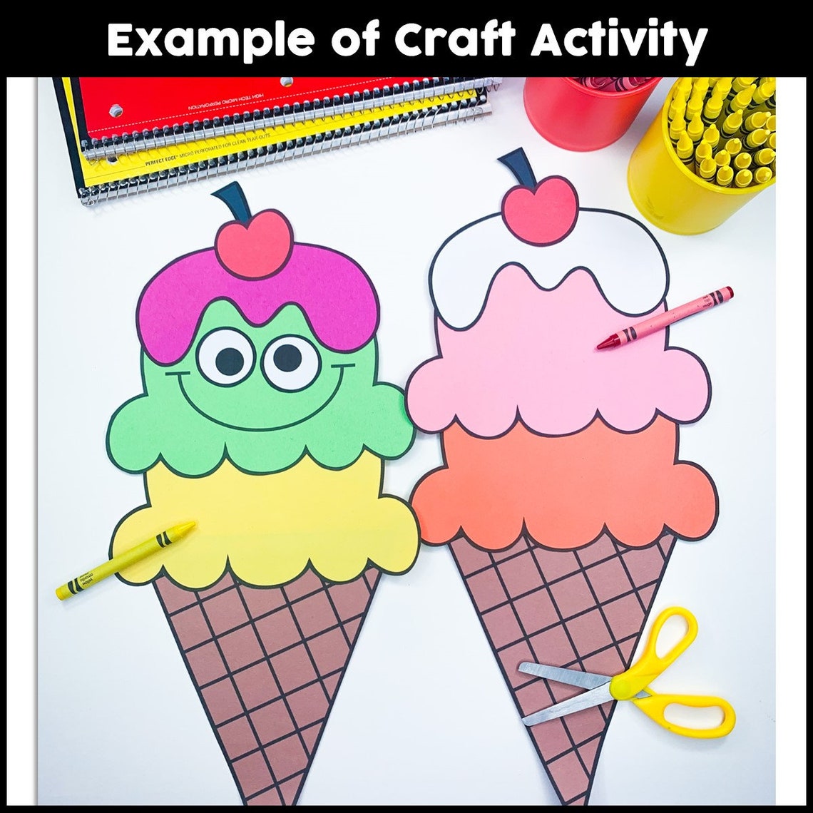 Ice Cream Craft Template Pattern Summer Craft for Kids End of the Year ...