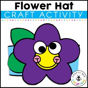 May Day Hat Craft Flower Headband Template Spring Kindergarten Crown ...