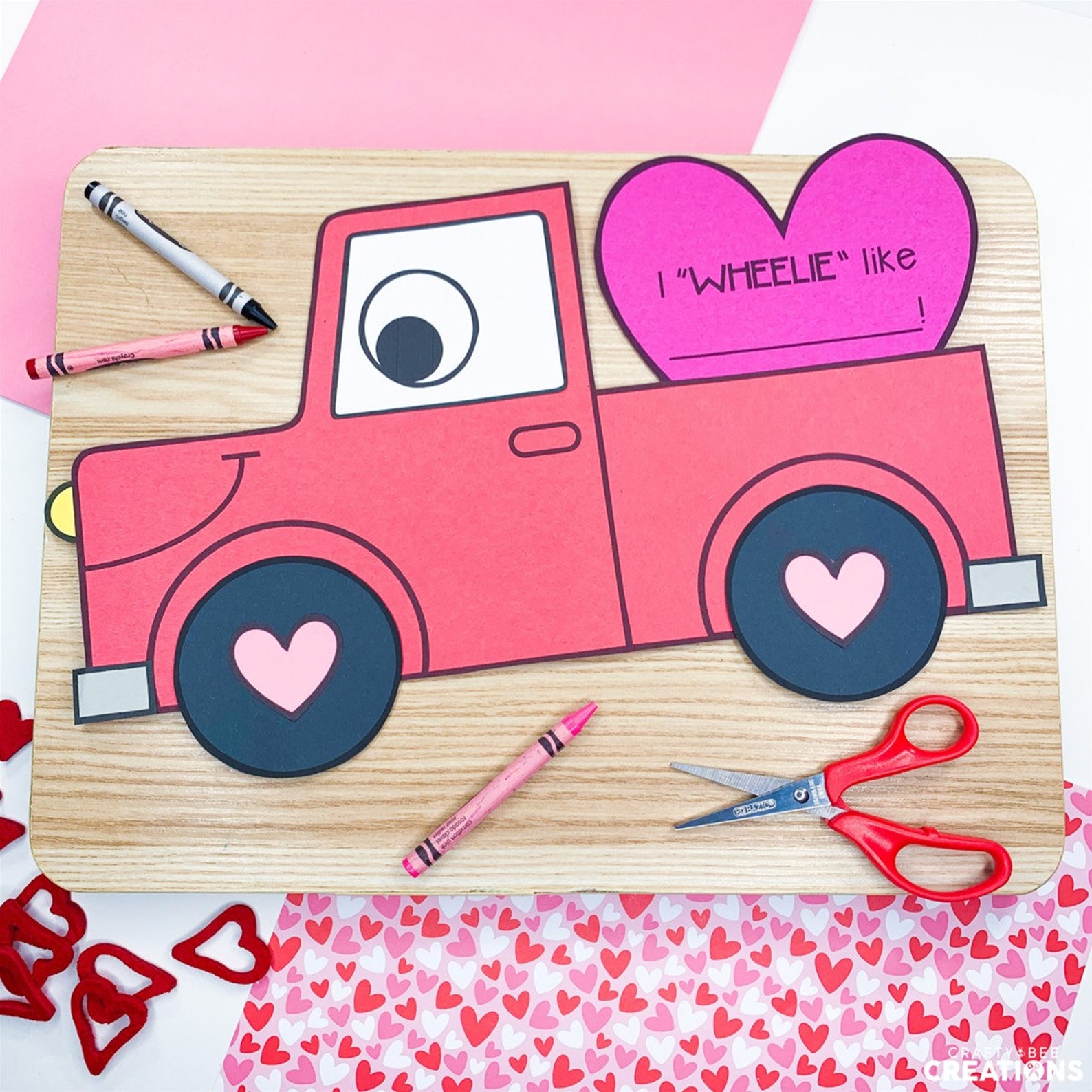 Valentines Day Truck Craft Patterns | Valentines Day Activities ...