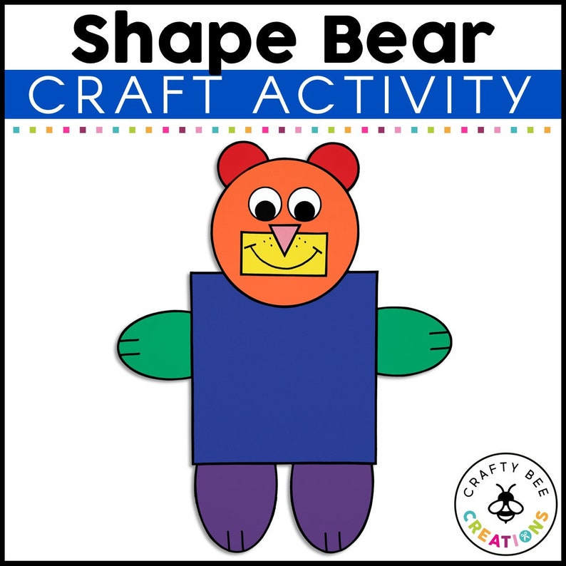Shape Animal Craft Patterns | Bear Craft | Shape Activities | 2D Shapes ...