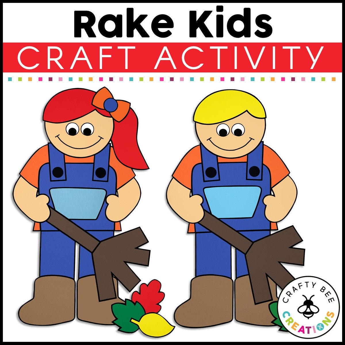 Fall Leaf Craft | Rake Kids Craft Template | September Bulletin Board ...