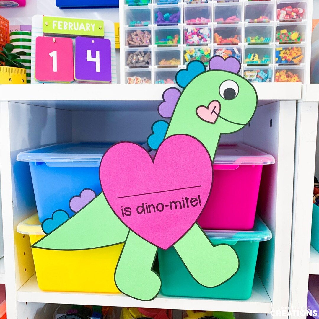 Valentines Day Craft Patterns | Dino-mite Dinosaur Craft | Name Craft ...