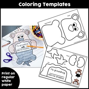 Groundhog Day Craft Patterns Groundhogs Day Prediction Activity Writing ...