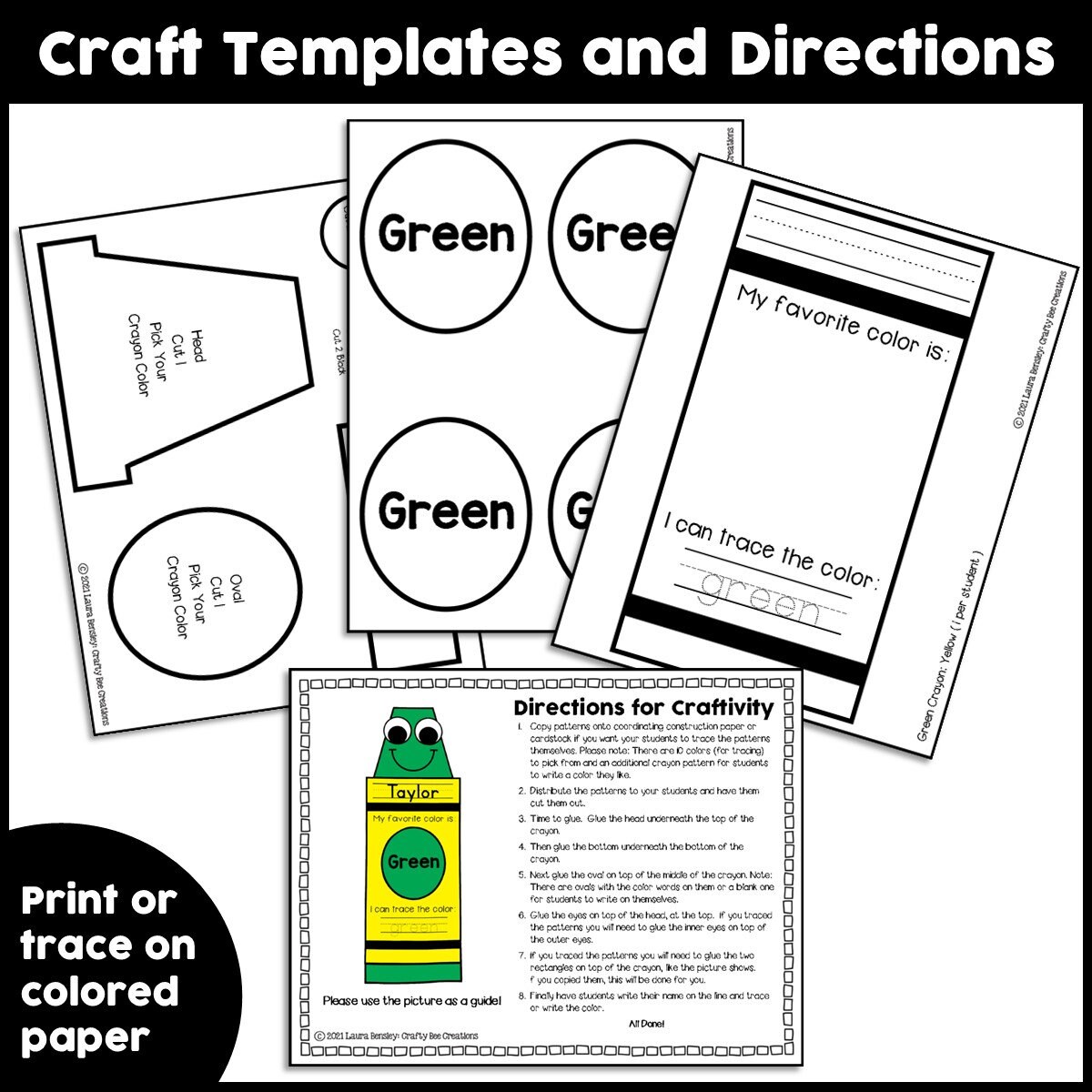 Crayon Name Craft Back to School Letter Recognition Learning Colors ...