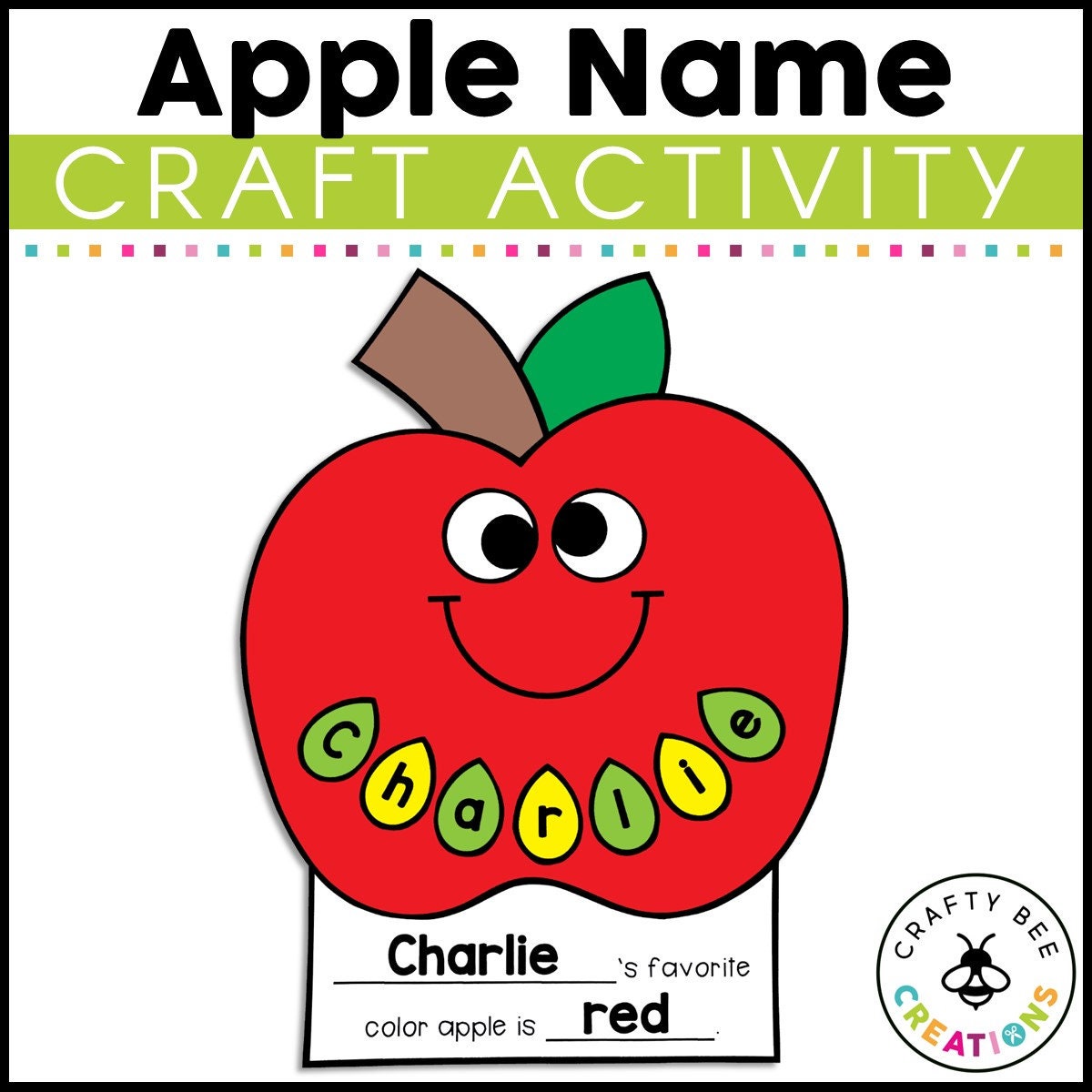 Apple Name Craft | Back to School Activity | Letter Recognition ...