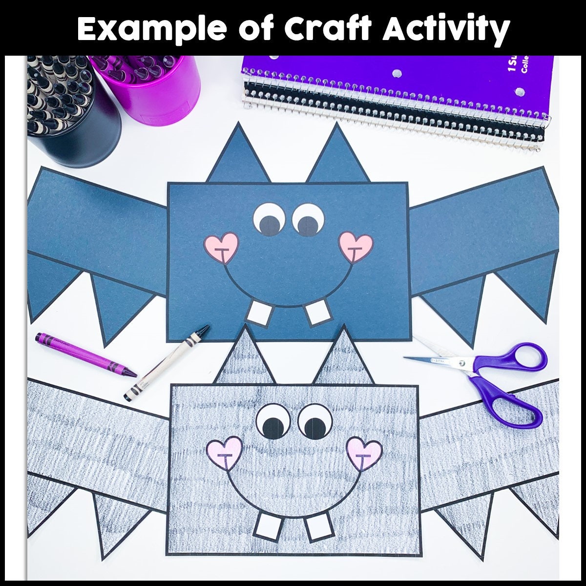Bat Shape Craft Halloween Activities Halloween Bulletin - Etsy