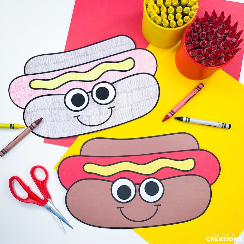 Hot Dog Craft Pattern Camping Craft for Kids Hot Dog - Etsy