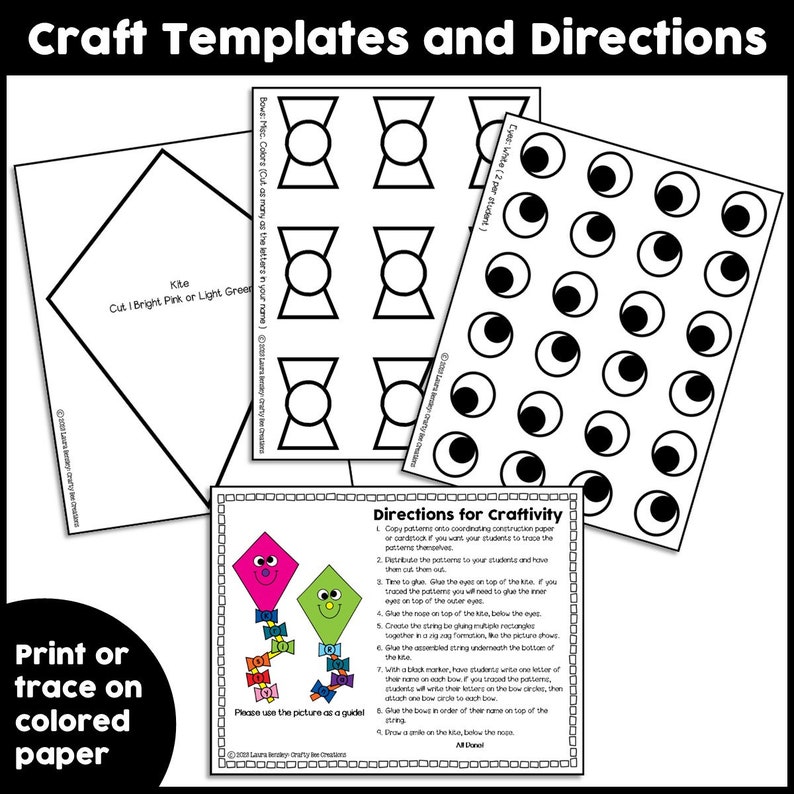 Kite Name Craft for Kids | Spring Activities | Summer | Kite Template ...