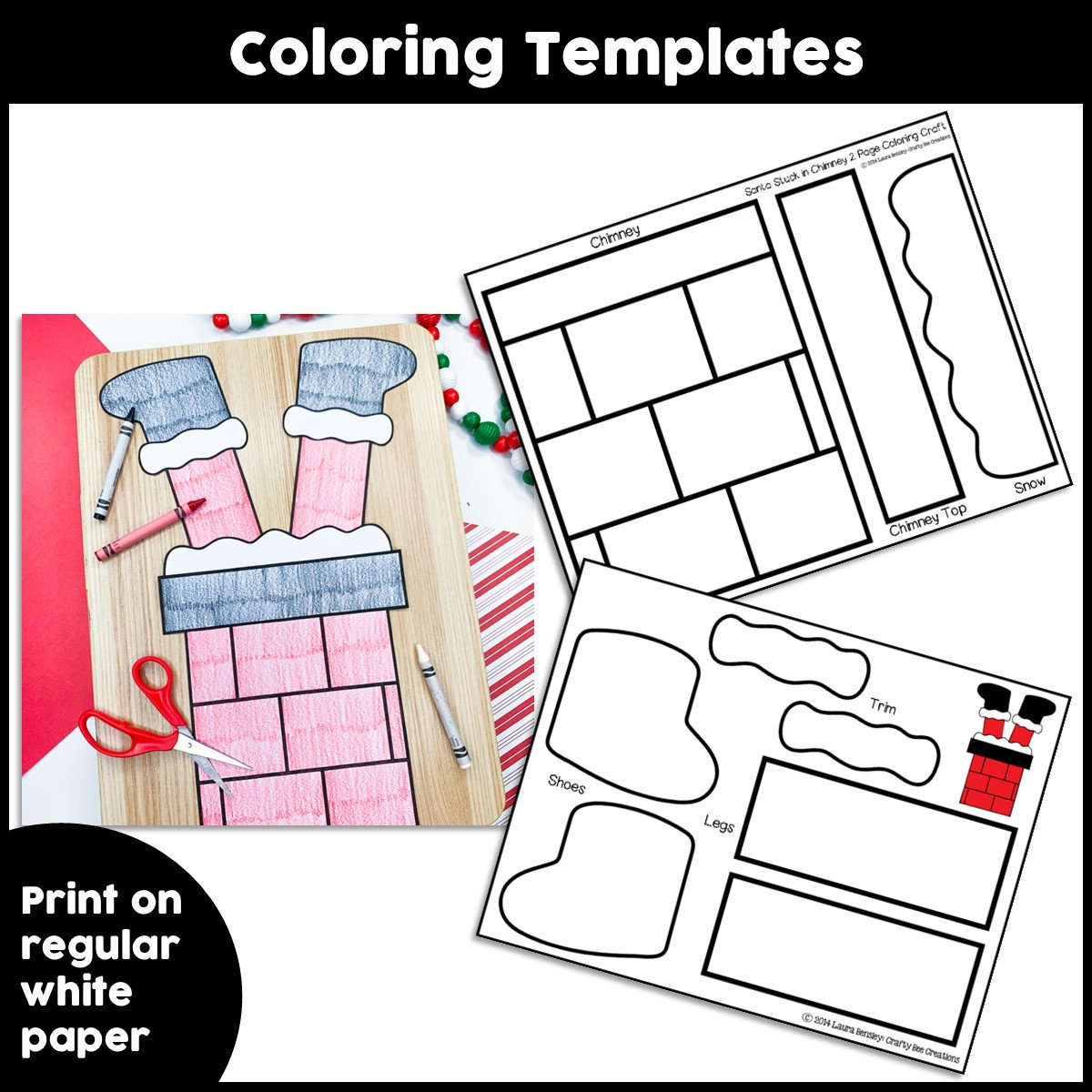 Santa is Stuck in the Chimney Craft Santa Craft Activity Christmas ...