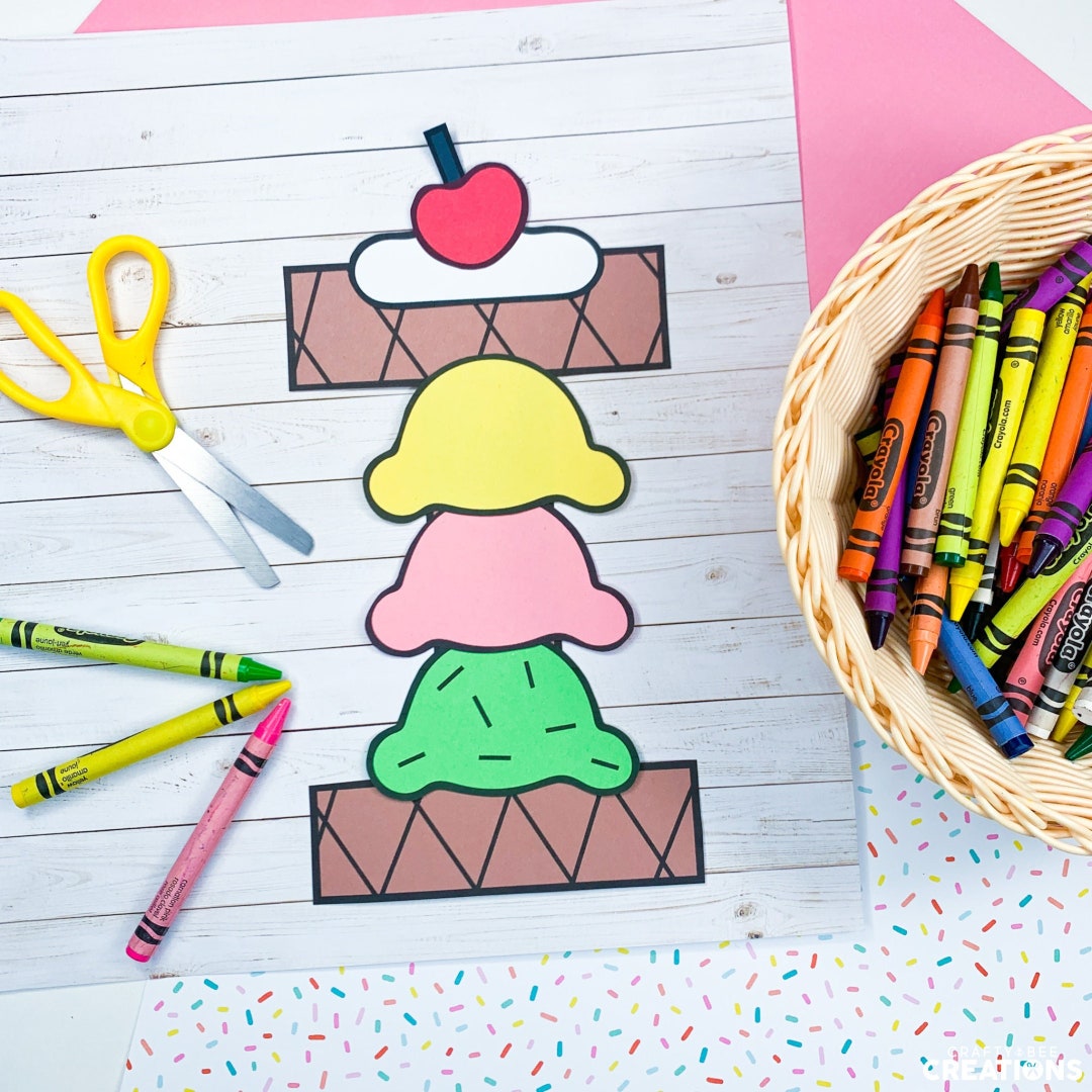 Letter I Craft Patterns Ice Cream Craft Alphabet Crafts - Etsy