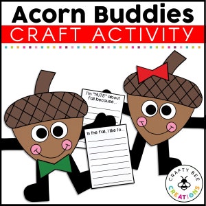 Fall Acorn Craft | Fall Activities | Fall Bulletin Board | Fall Writing ...