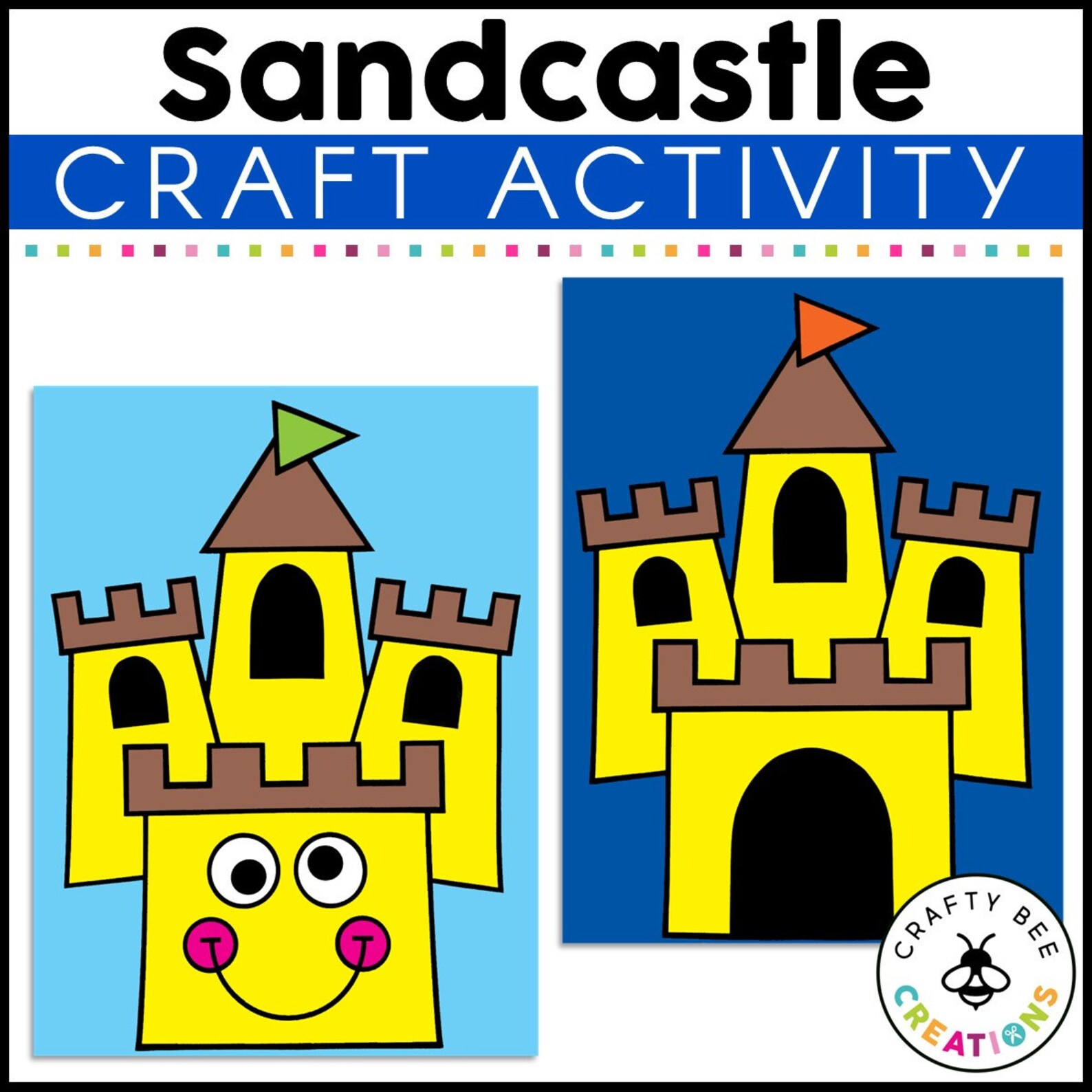 Sandcastle Craft for Kids | Summer Craft | Sandcastle Template ...