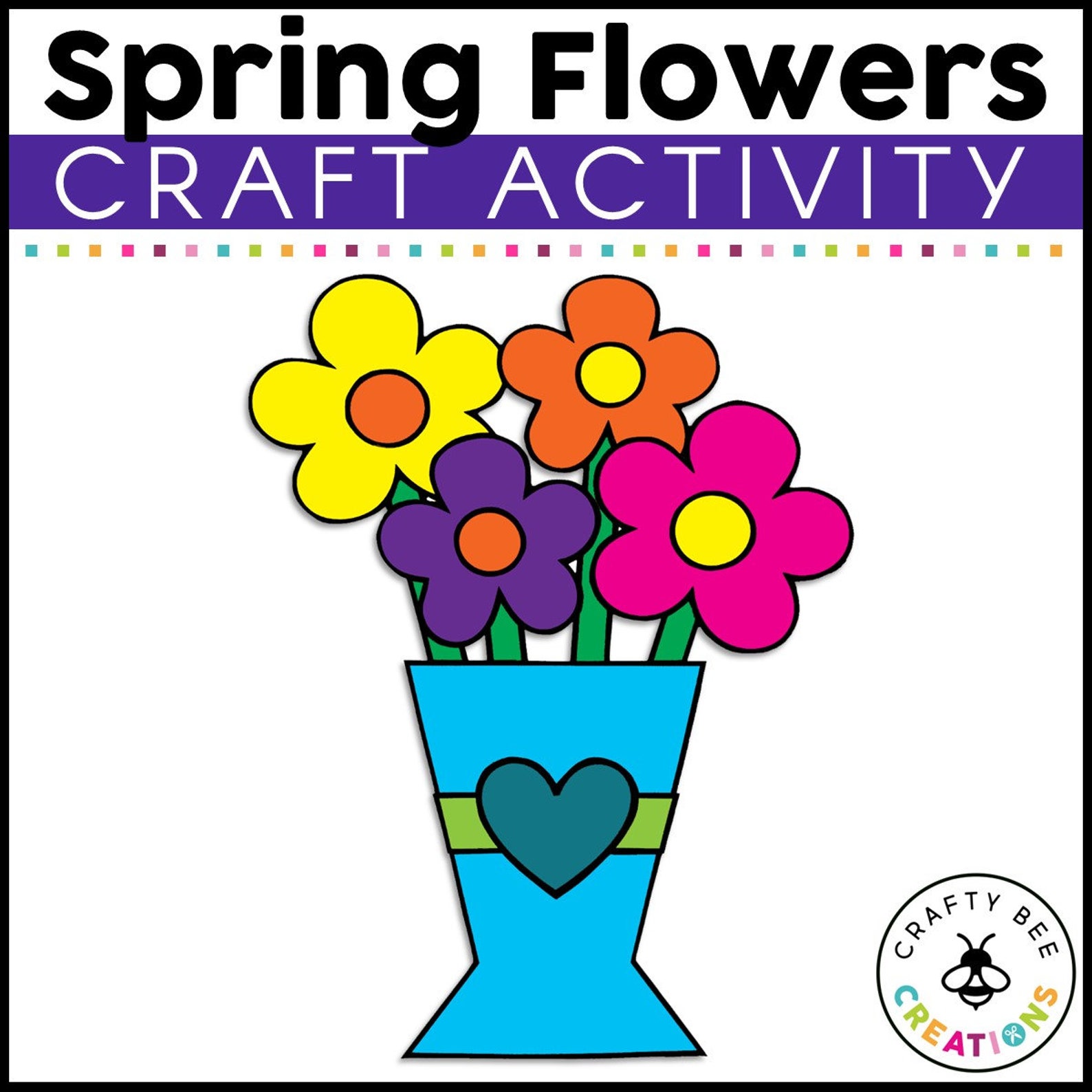 Spring Flowers Craft Template | Mothers Day Flower Bouquet | Spring ...