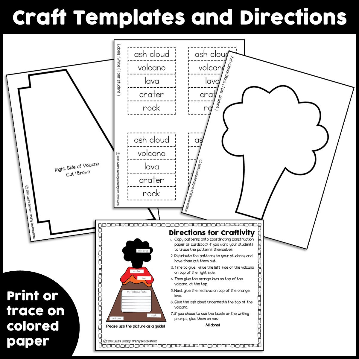 Volcano Craft for Kids | Volcano Template | Volcano Pattern | Natural ...