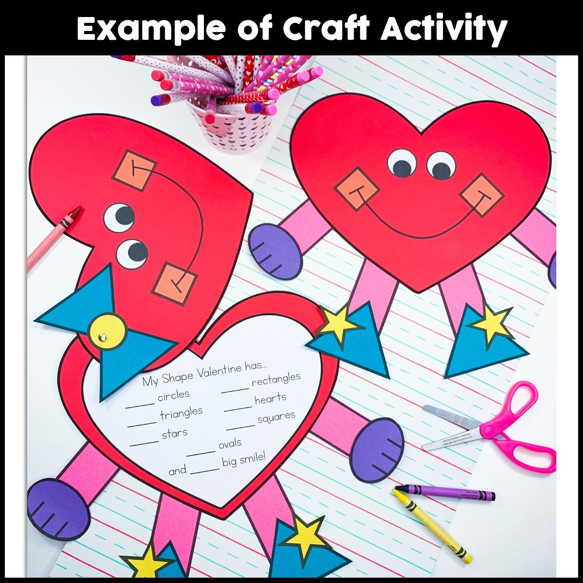 Valentines Day Heart Craft | Valentines Day Bulletin Board | Shape ...