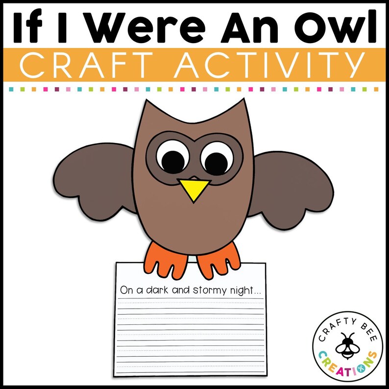 Owl Craft Fall Craft Activity Fall Activities Owl Moon Owl Writing Owl ...