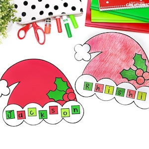 Santa Name Hat Craft | Santa Hat Template | Christmas Activities | Name ...