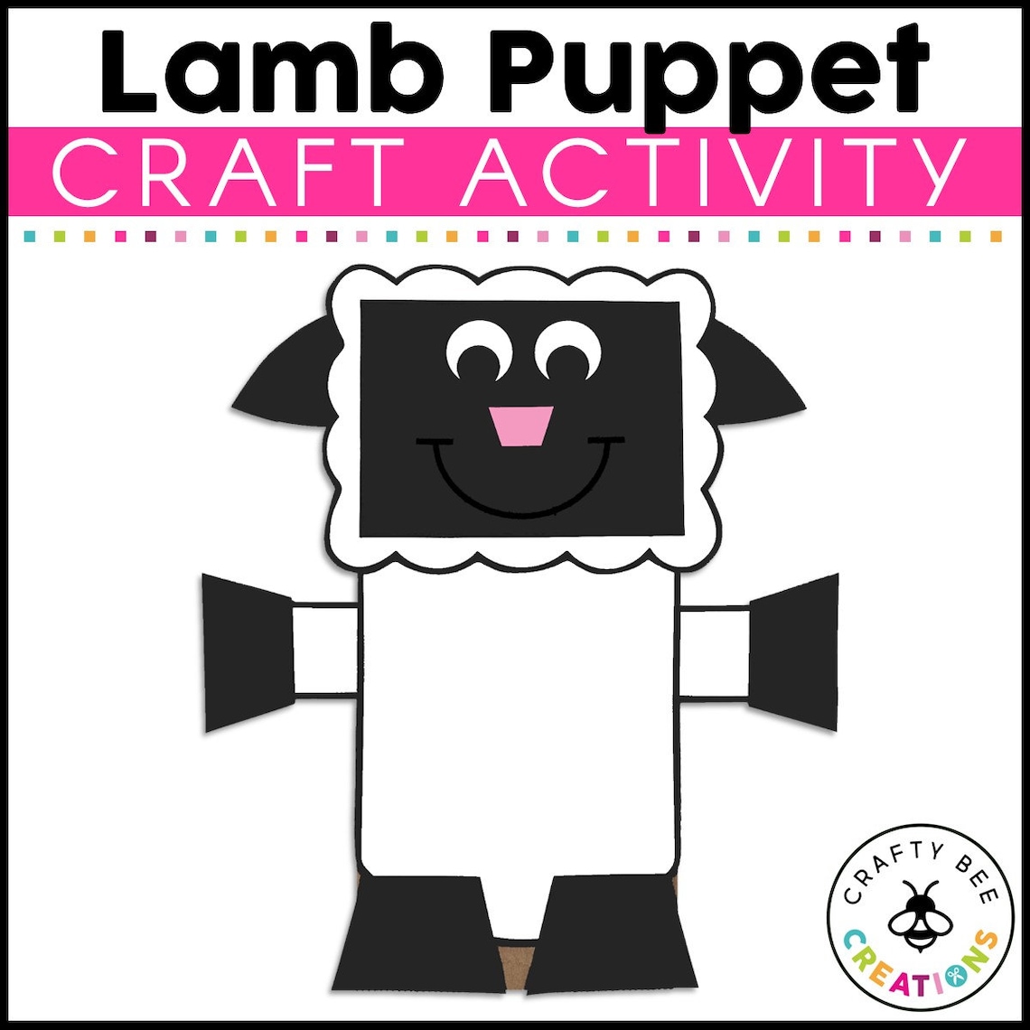 Lamb Craft Template Farm Animal Activities Easter Spring Paper Bag ...