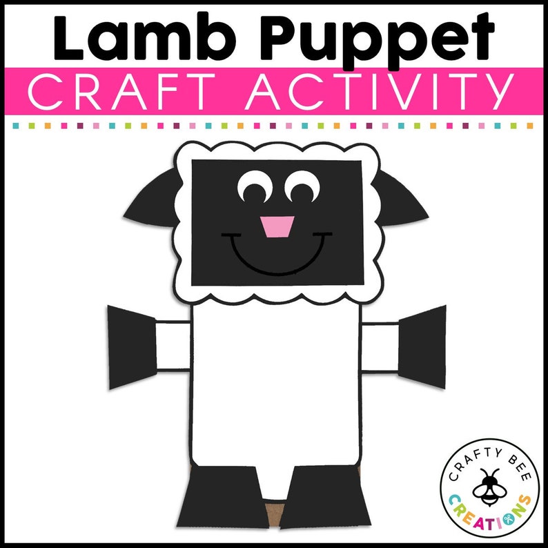 Lamb Craft Template Farm Animal Activities Easter Spring Paper Bag ...