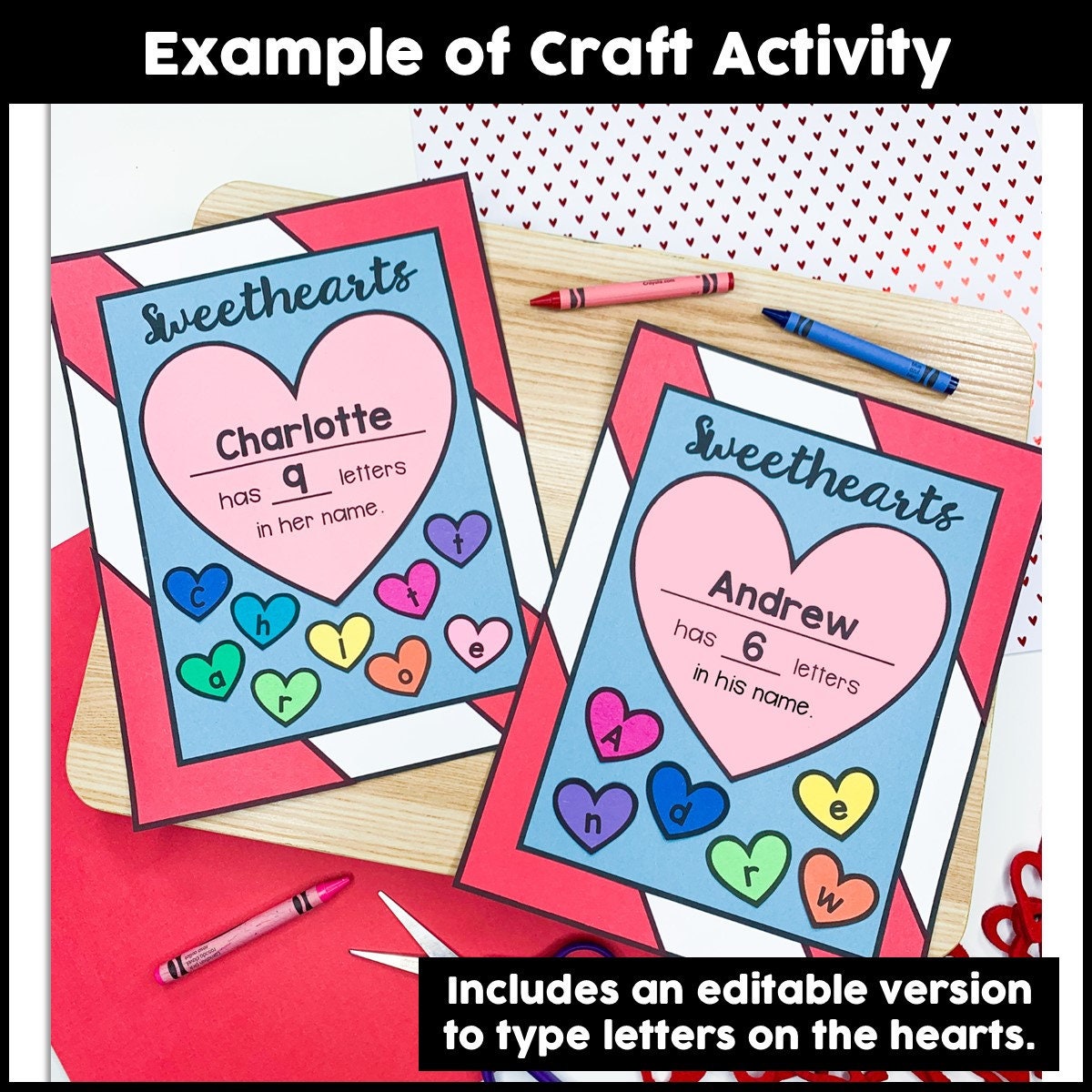 Valentines Day Name Craft Patterns | Valentines Day Activities ...