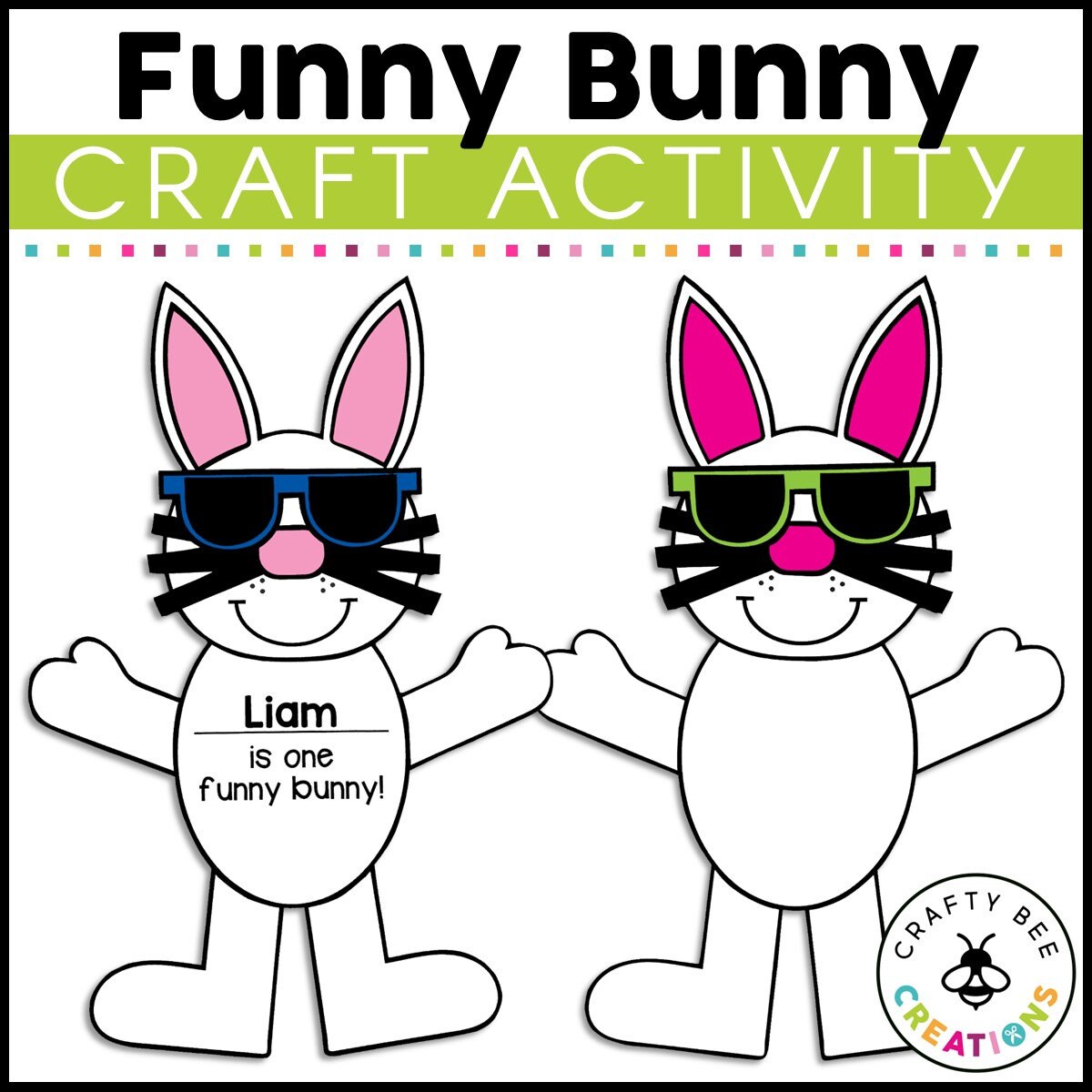 Easter Bunny Name Craft Template | Spring March Bulletin Board Ideas ...