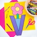 Letter V Craft Patterns | Vase Craft | Alphabet Crafts | Uppercase ...