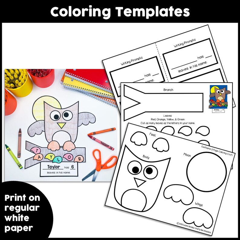 Owl Name Craft | Fall Craft Activity | Fall Activities | Owl Moon | Owl ...