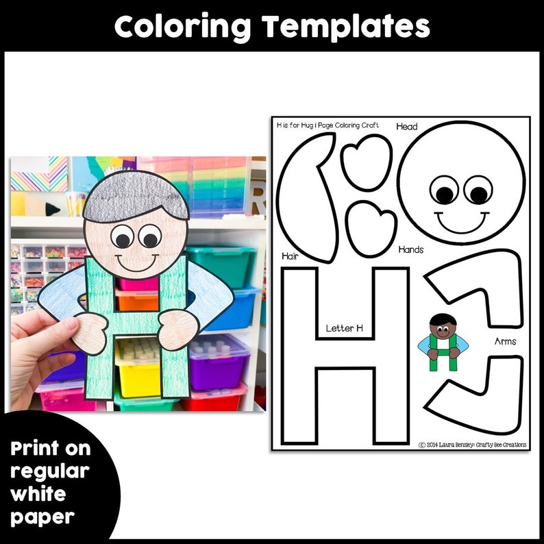 Letter H Craft Patterns | Hug Craft | Alphabet Crafts | Uppercase ...