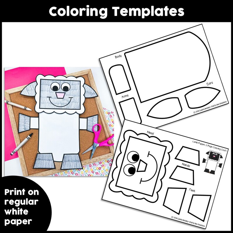 Lamb Craft Template | Farm Animal Activities | Easter Spring Paper Bag ...