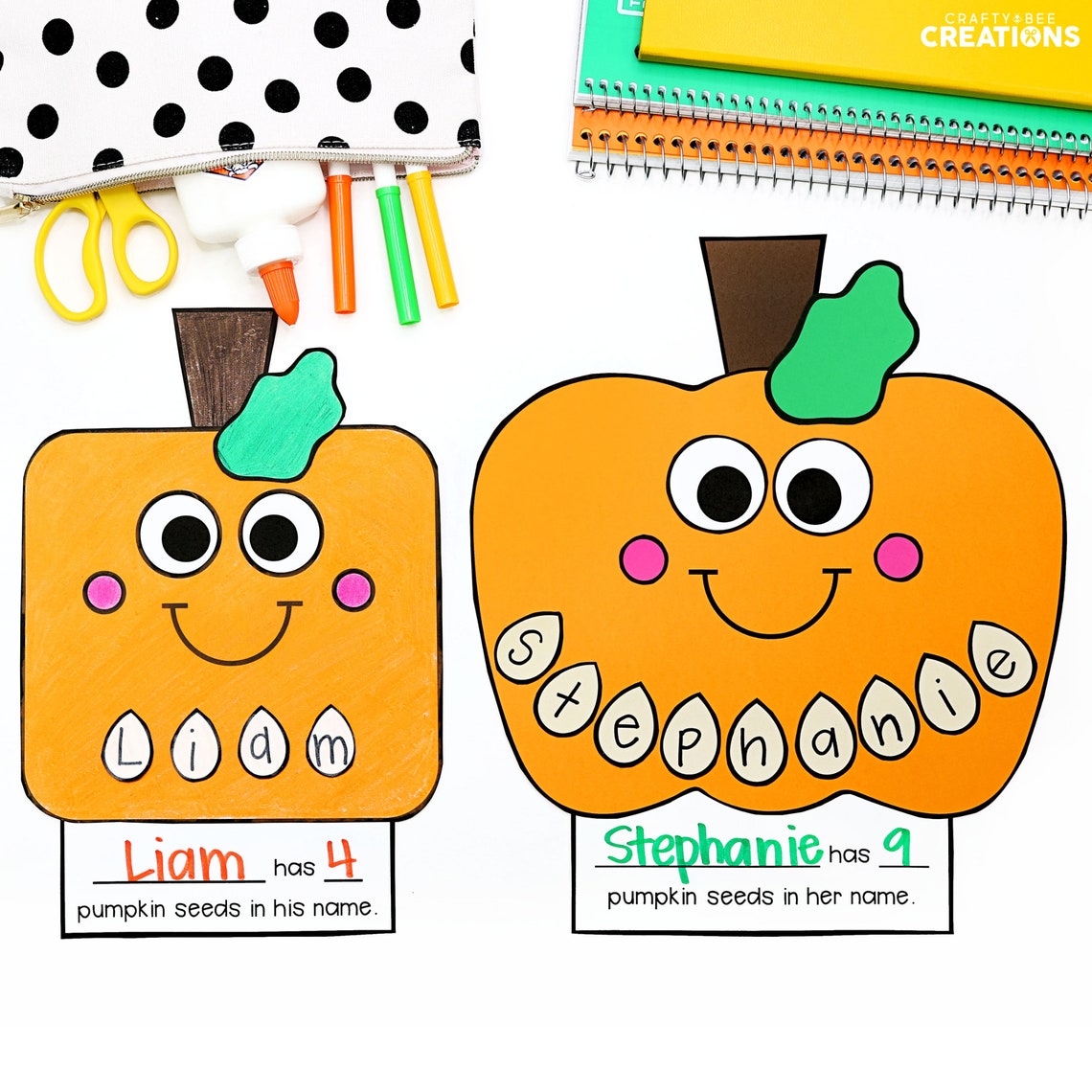 Pumpkin Name Craft | Square Pumpkin Activity | Halloween | Pumpkin ...