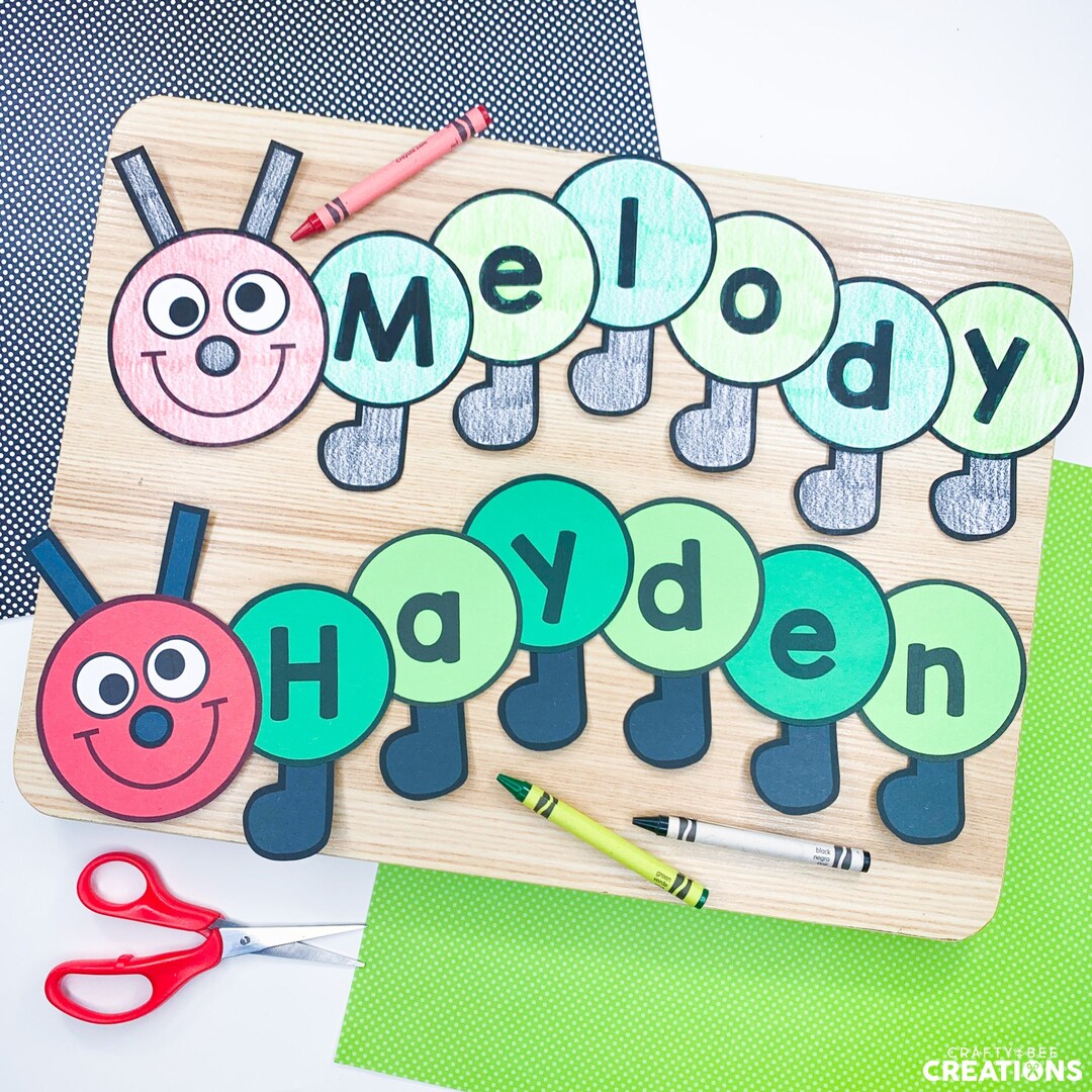 Caterpillar Name Craft for Kids Spring Activities Bulletin - Etsy