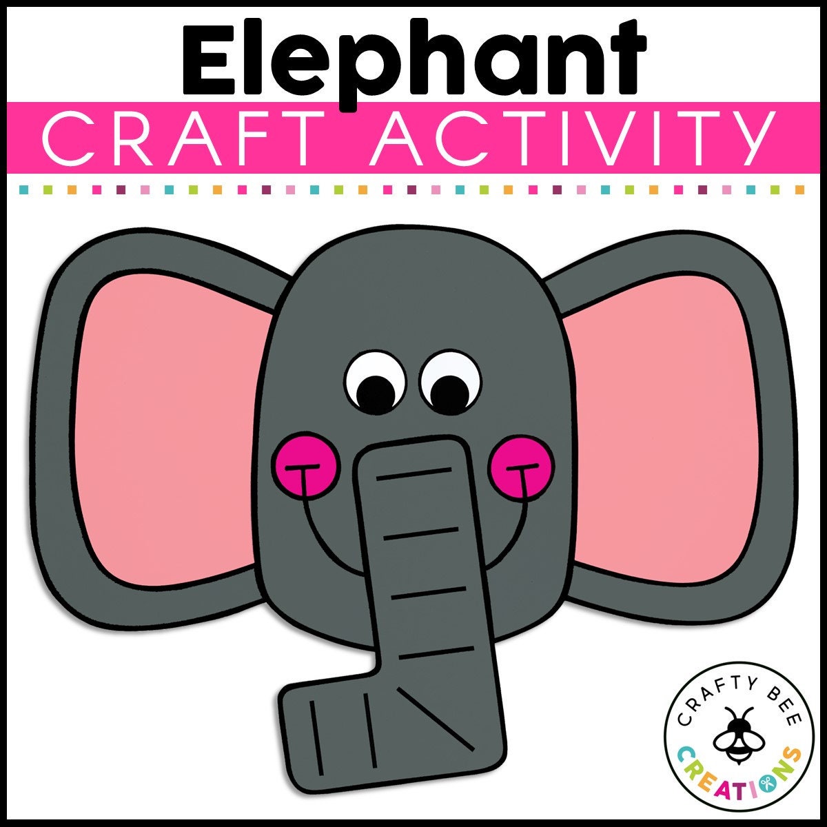 Elephant Craft Patterns | Zoo Animal Craft | Zoo Animal Activities ...