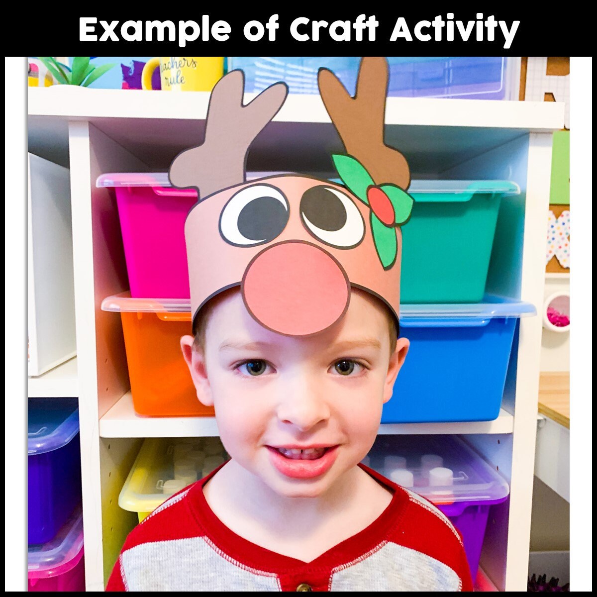 Reindeer Hat Craft for Kids Christmas Hat Craft Reindeer Hat Pattern ...