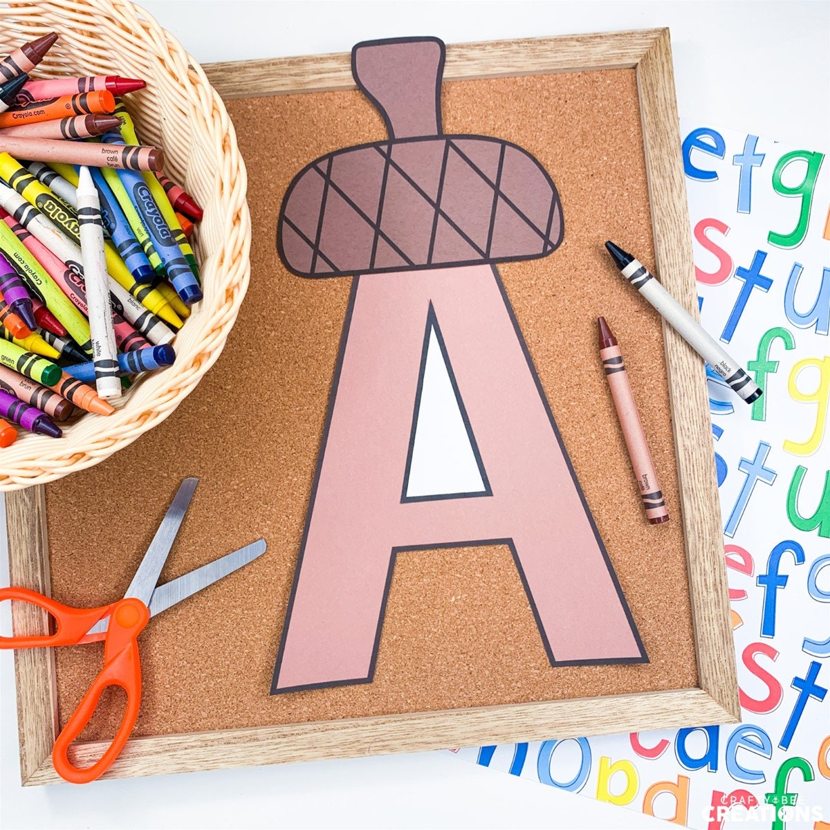 Letter A Craft Patterns | Acorn Craft | Alphabet Crafts | Uppercase ...