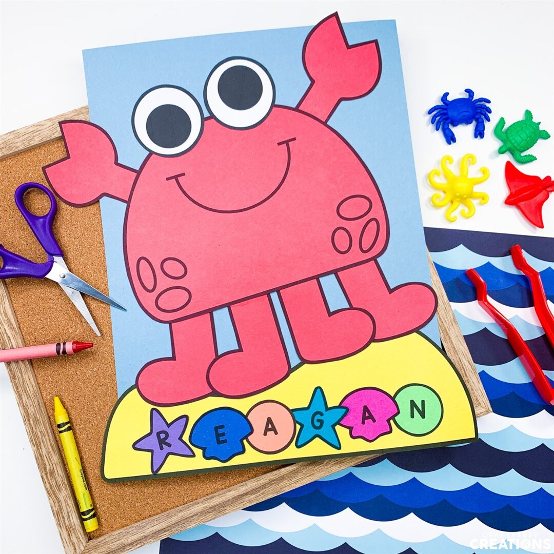 Crab Name Craft Patterns | Ocean Animals Activity | Sea Life | Ocean ...