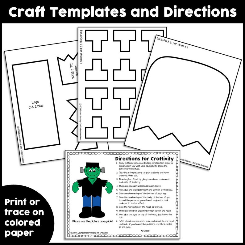 Frankenstein Craft | Halloween Bulletin Board Idea | October Activities ...