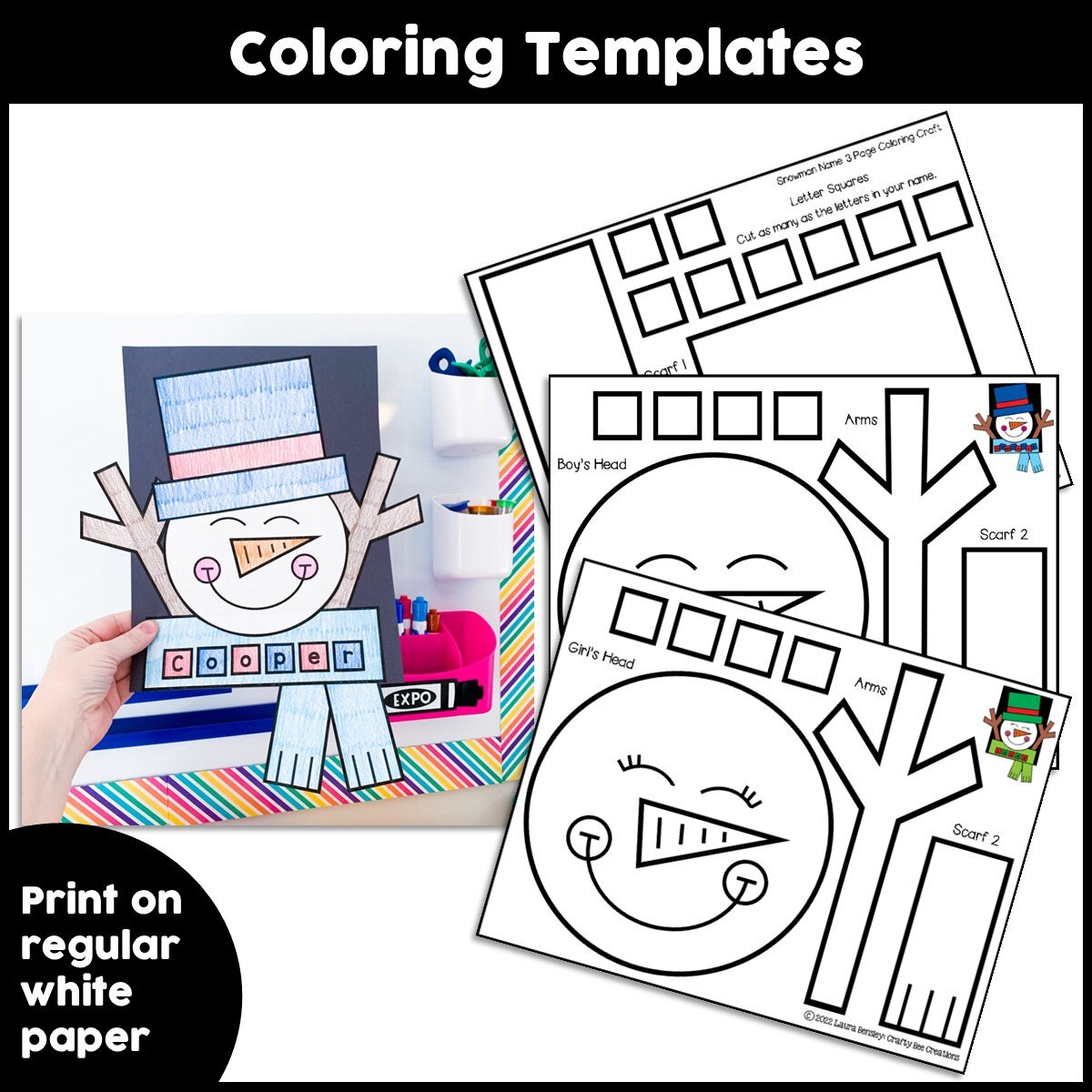 Snowman Name Craft Winter Activities Name Activities Build a Snowman ...
