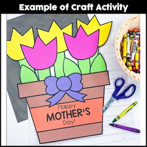 Mothers Day Craft | May Art Activities | Flower Template | Bulletin ...