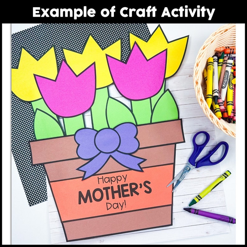 Mothers Day Craft | May Art Activities | Flower Template | Bulletin ...