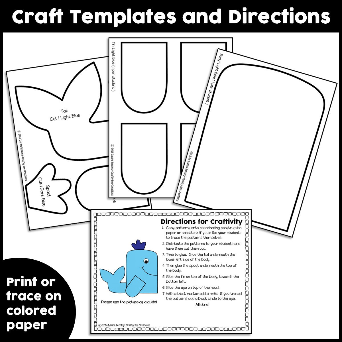 Whale Craft Patterns | Ocean Animals Activity | Sea Life | Ocean ...