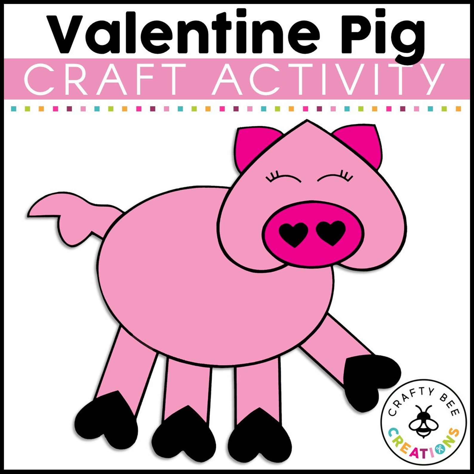 Valentines Day Pig Craft Patterns | Valentines Day Activities ...