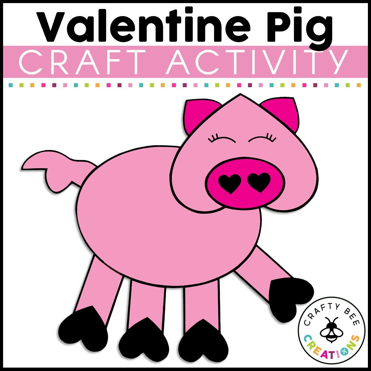 Valentines Day Pig Craft Patterns | Valentines Day Activities ...
